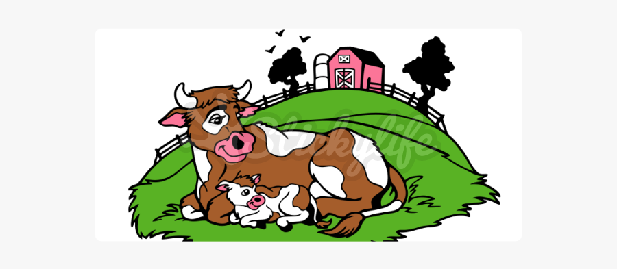 Mother And Calf Static Cling - Cartoon , Free Transparent Clipart ...
