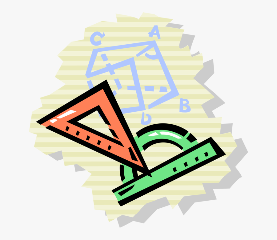 Vector Illustration Of Mathematics Triangle Ruler And - Triangle , Free ...