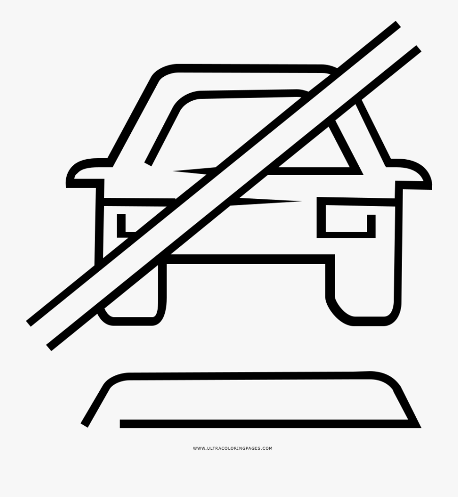 No Parking Coloring Page - Line Art , Free Transparent Clipart - ClipartKey