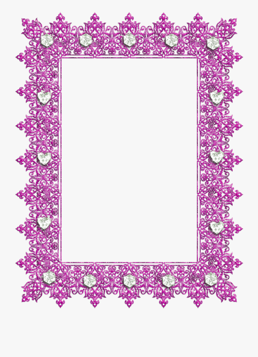Pink Transparent Frame With Diamonds Border Frame Transparent - Pink ...