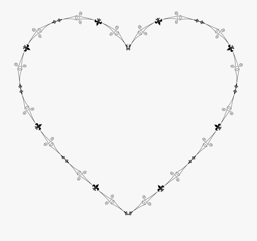 Decorative Flourish Heart - Heart Dashed Lines , Free Transparent ...
