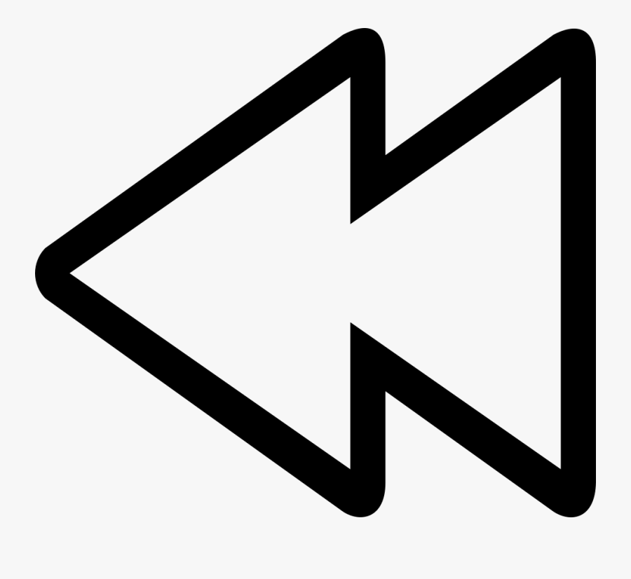 Rewind Double Arrow Outline Multimedia Button Symbol - Rewind Icon Png ...
