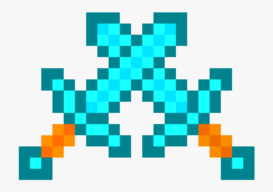 Clip Art Pixilart Battle By Anonymous - Minecraft Double Diamond Sword ...