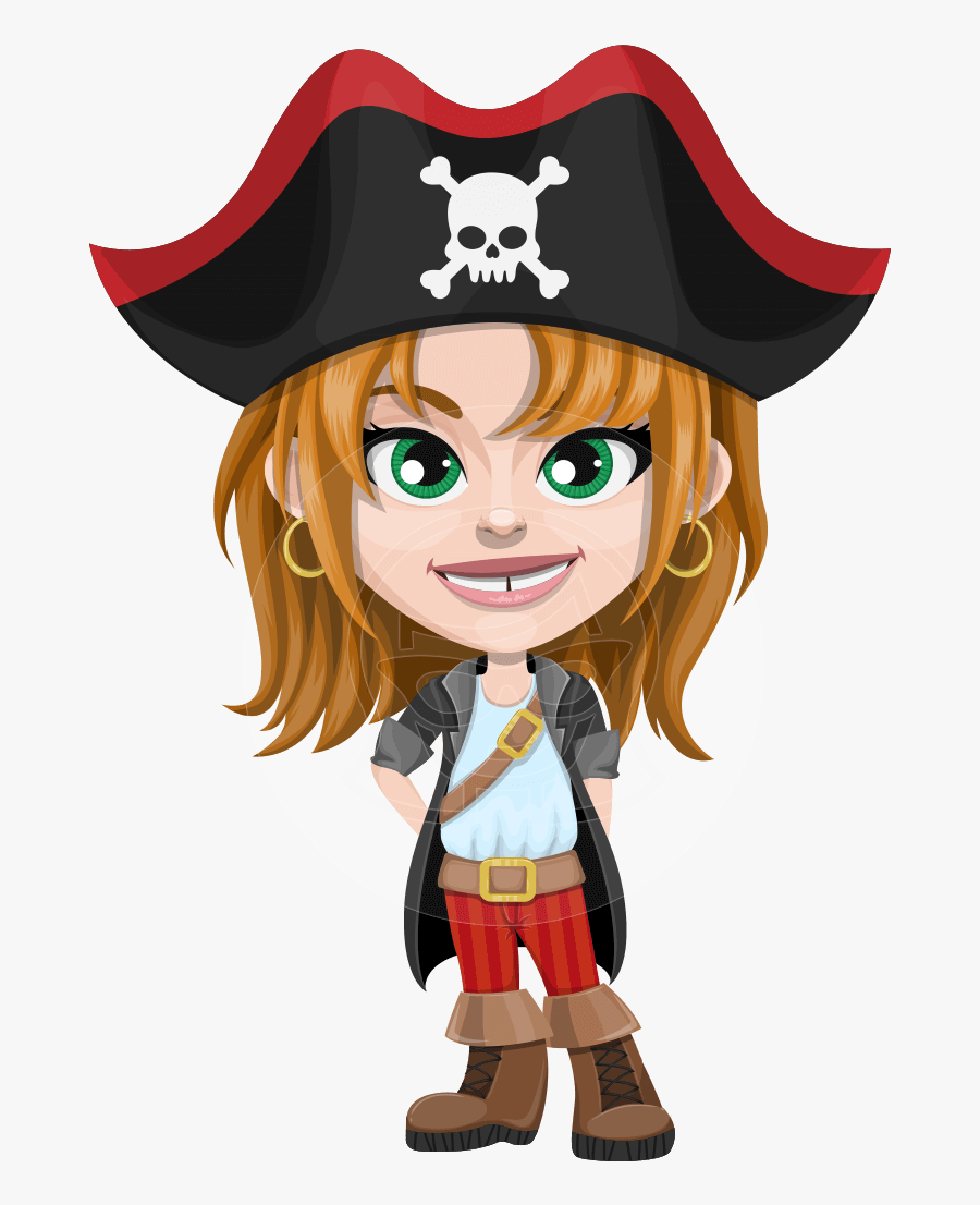 Cute Pirate Girl Cartoon Vector Character Aka Madison - Cute Cartoon ...