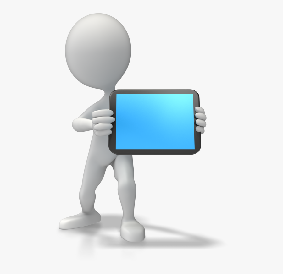 Stick Figure With Tablet , Free Transparent Clipart - ClipartKey