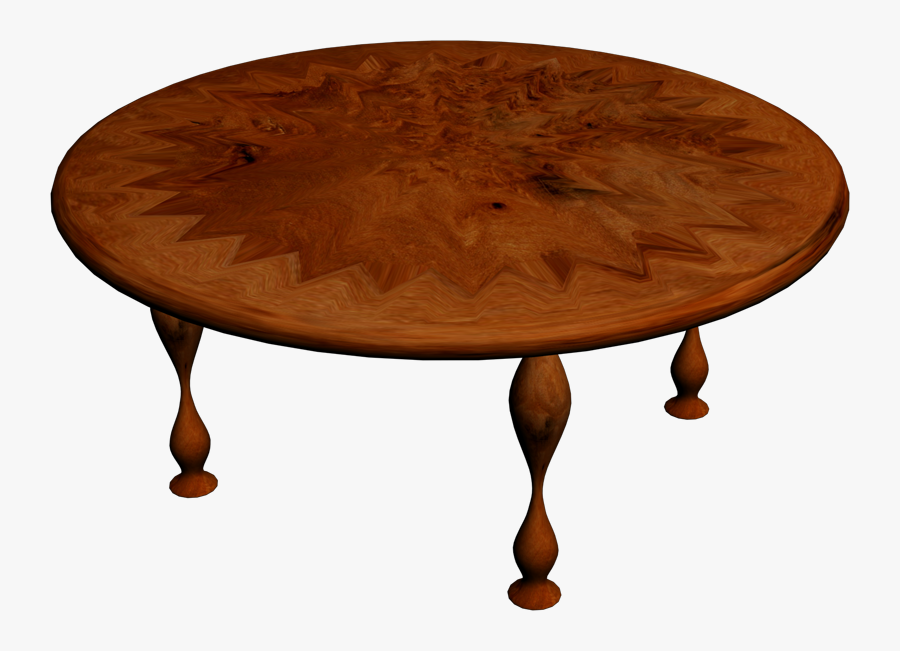 Dining Table Clipart 3d Table - Round Wooden Table Png , Free ...