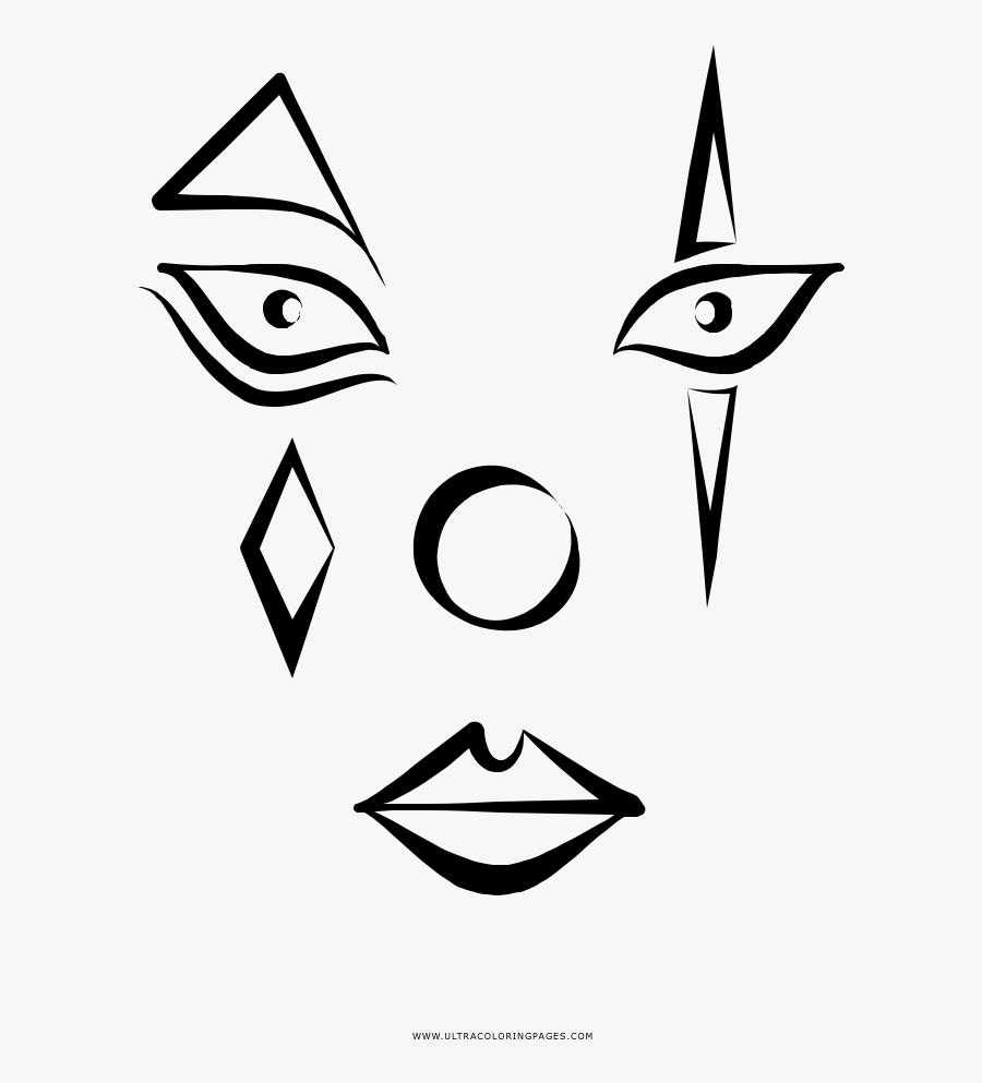 Clown Face Coloring Page , Free Transparent Clipart - ClipartKey