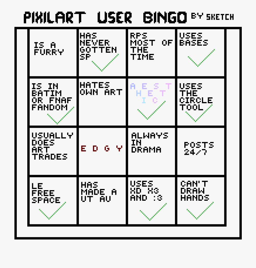 So Close In So Many Spots *agony* - Pixilart Bingo , Free Transparent ...