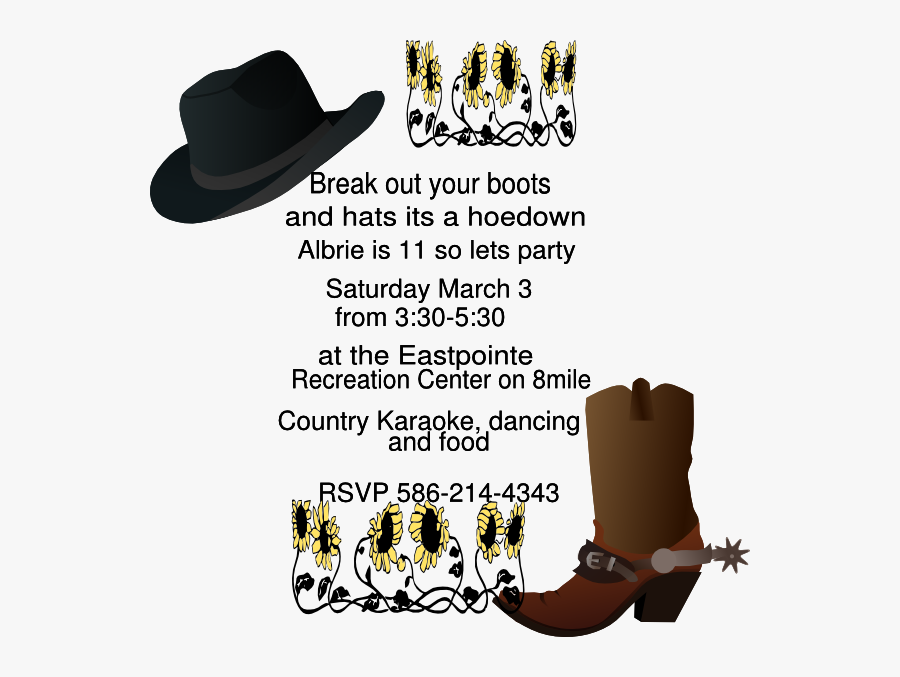 Country Hoedown Invitation , Free Transparent Clipart - ClipartKey
