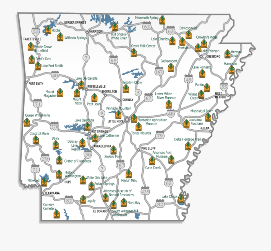 Arkansas Parks Map , Free Transparent Clipart - ClipartKey