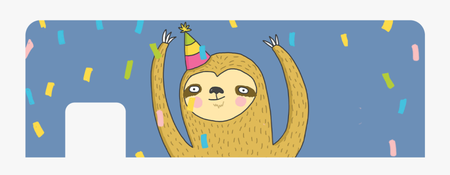 Party Sloth - Cartoon - Cartoon , Free Transparent Clipart - ClipartKey