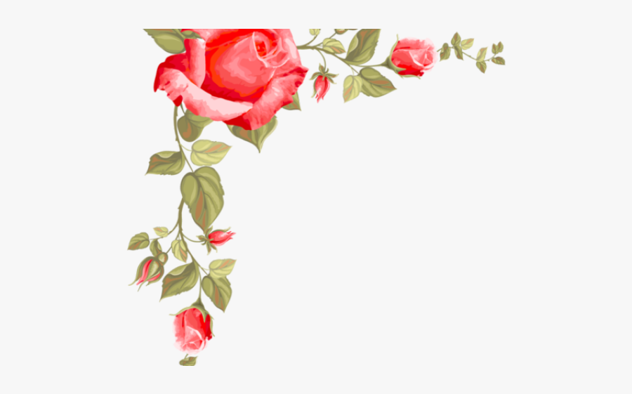 Rose Flower Border Design , Free Transparent Clipart - ClipartKey