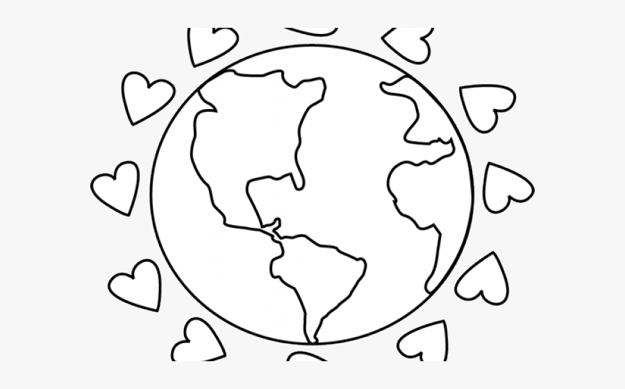 Transparent Love Clipart Black And White - Transparent Background Earth ...