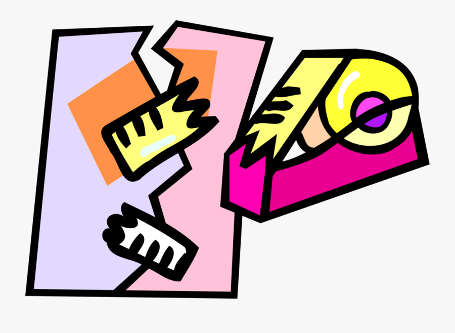 Vector Illustration Of Adhesive Tape Dispenser With , Free Transparent ...