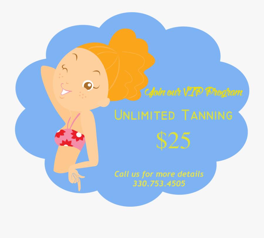 Tanning-promo2 - Cartoon , Free Transparent Clipart - ClipartKey
