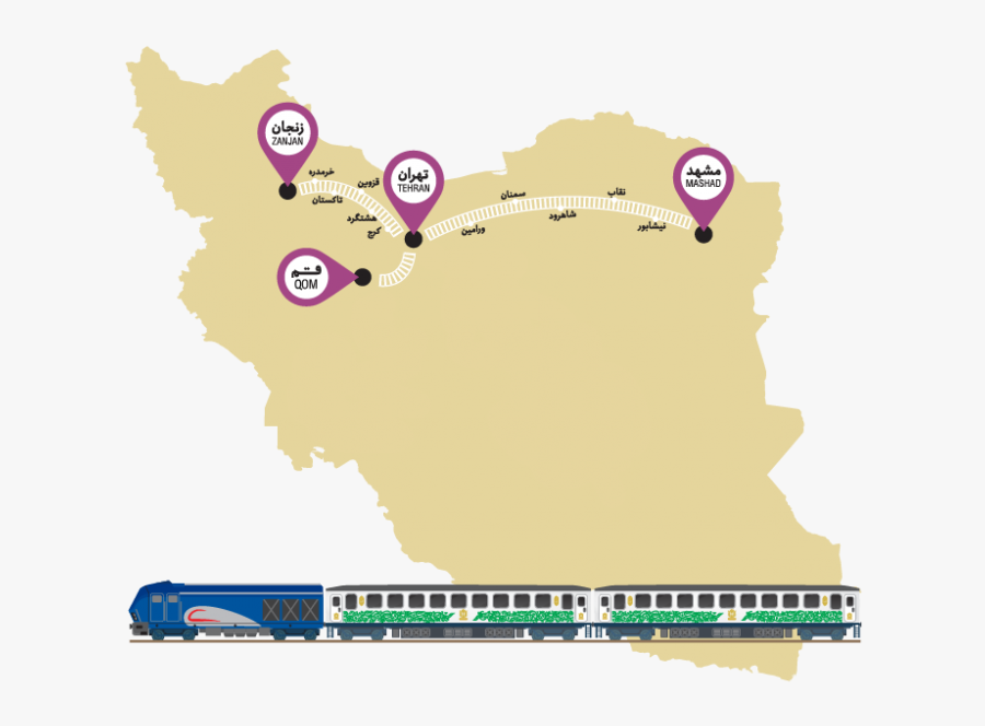 Fadak Train Route In Iran , Free Transparent Clipart - ClipartKey