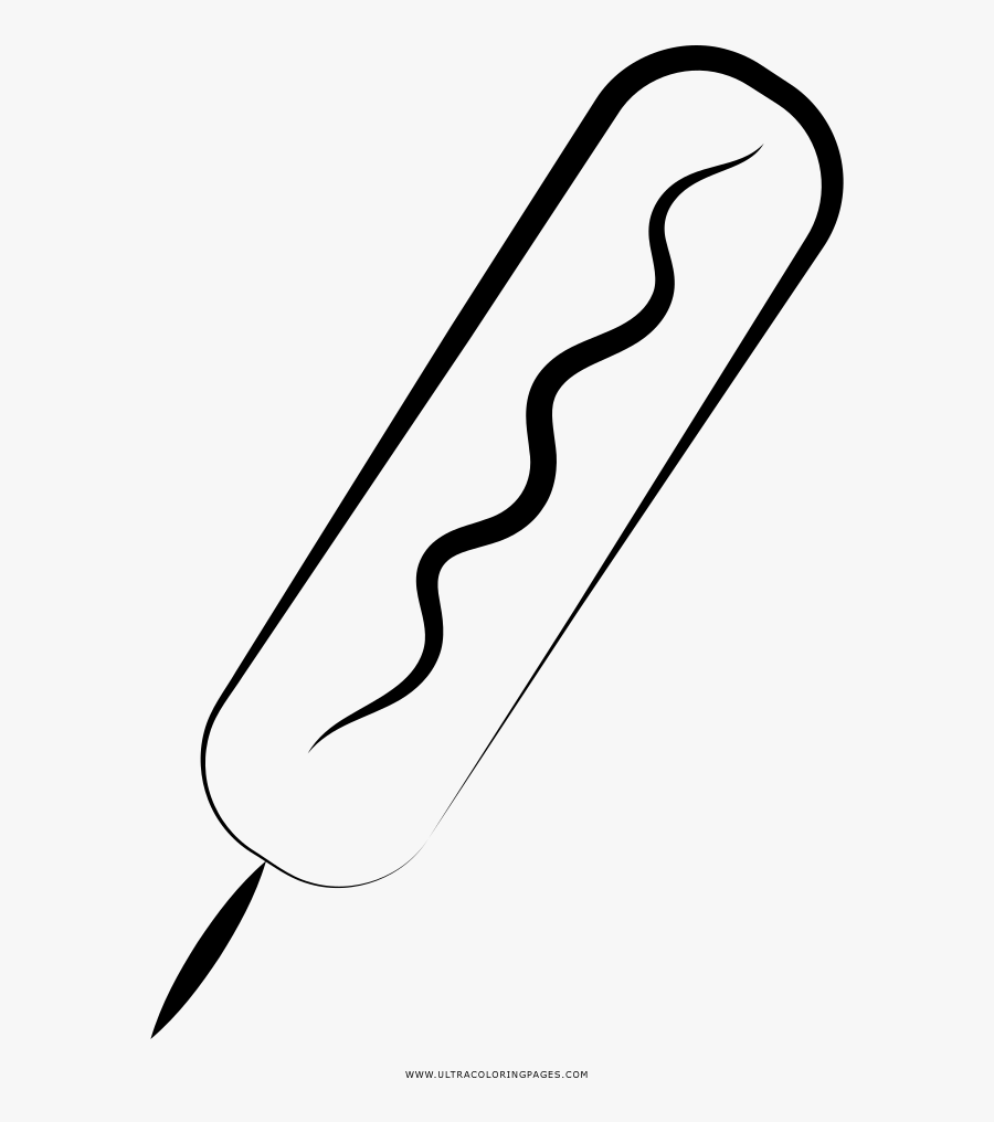 Corn Dog Coloring Page - Line Art , Free Transparent Clipart - ClipartKey