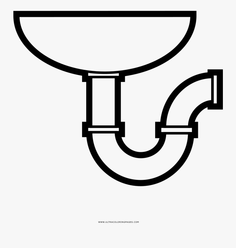 Sink Clip Art Black And White Sketch Coloring Page