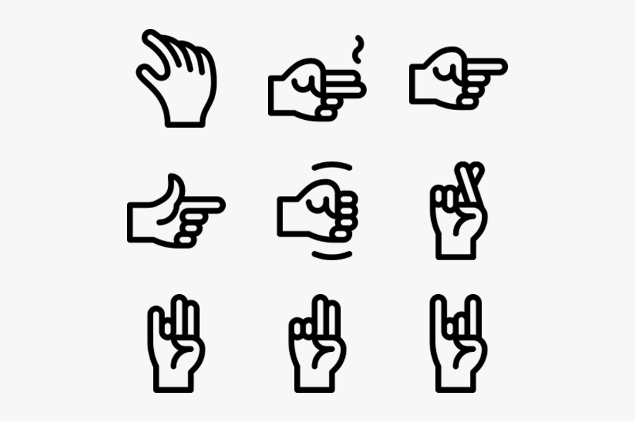 Hand Gestures - Hand Sign Language Icons , Free Transparent Clipart ...