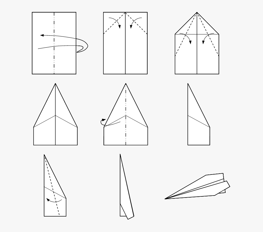 Clip Art Instructions For A Traditional - Make A Paper Aeroplane , Free ...