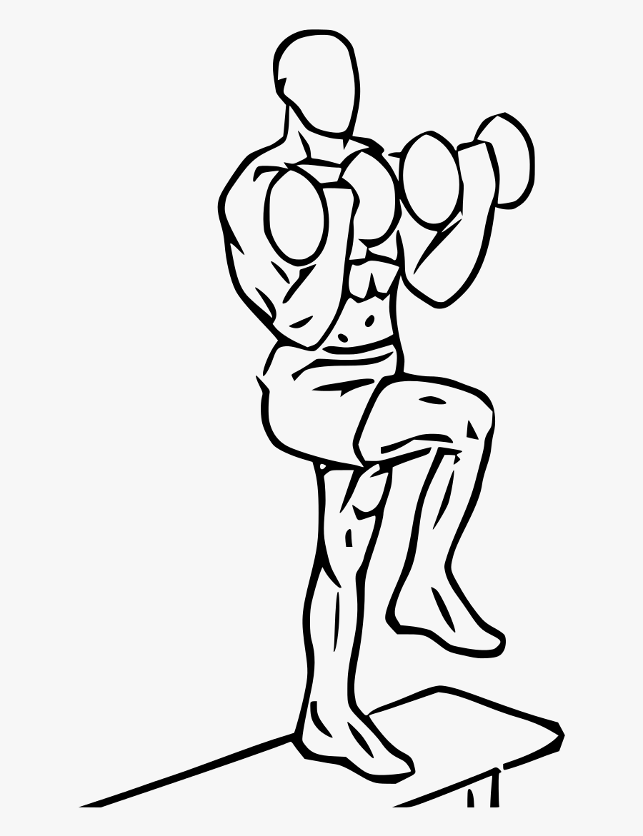 Step Up Single Leg Balance With Bicep Curl Using Dumbbells - Dumbbell ...