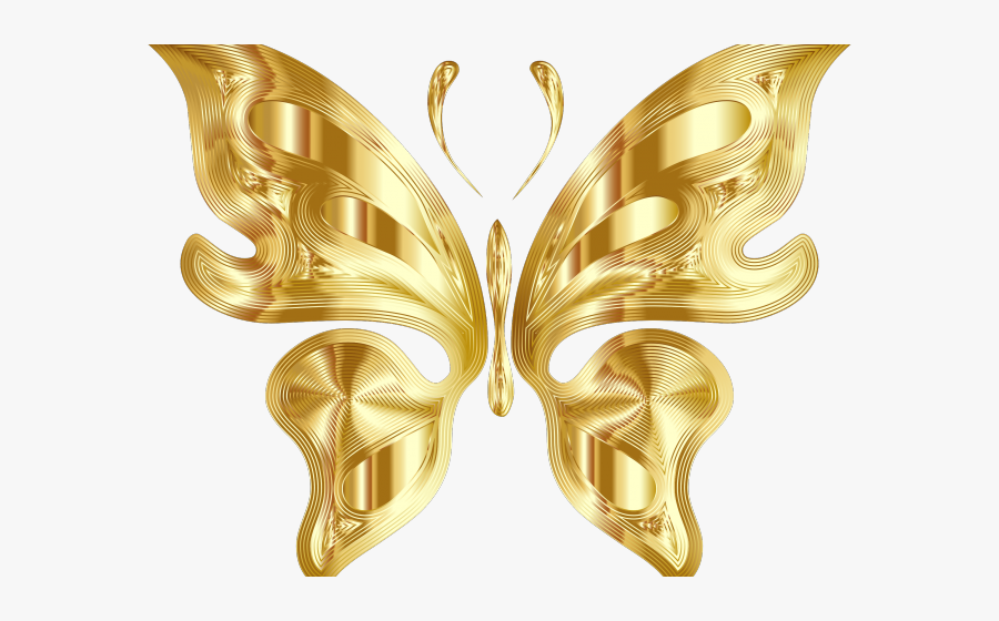 Gold Spring Cliparts - Gold Color Butterfly Png , Free Transparent ...
