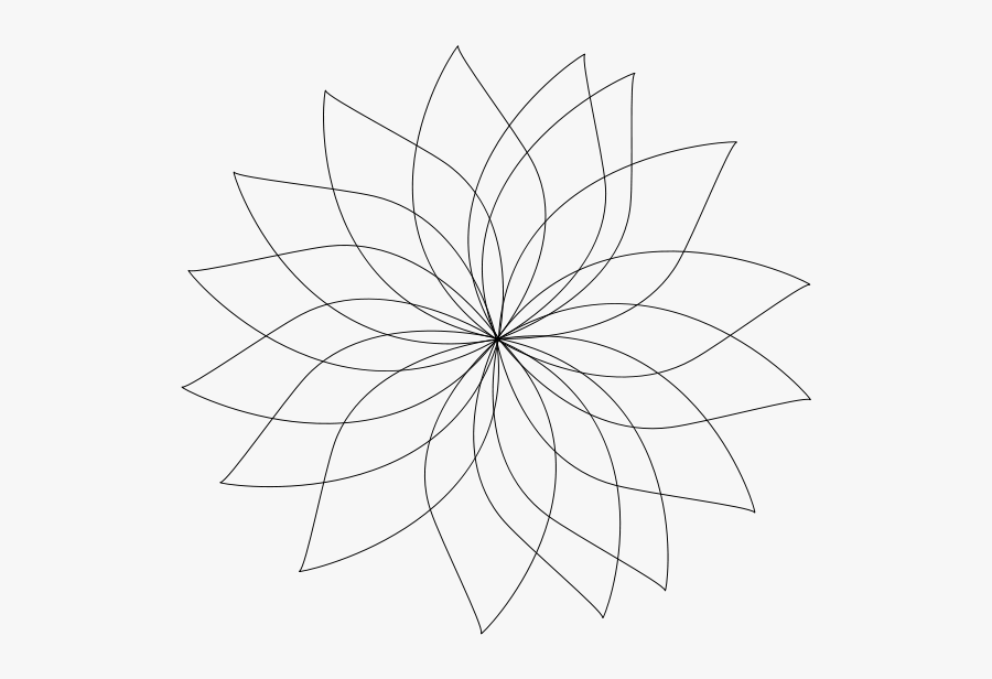 Flower Contour - Line Art , Free Transparent Clipart - ClipartKey