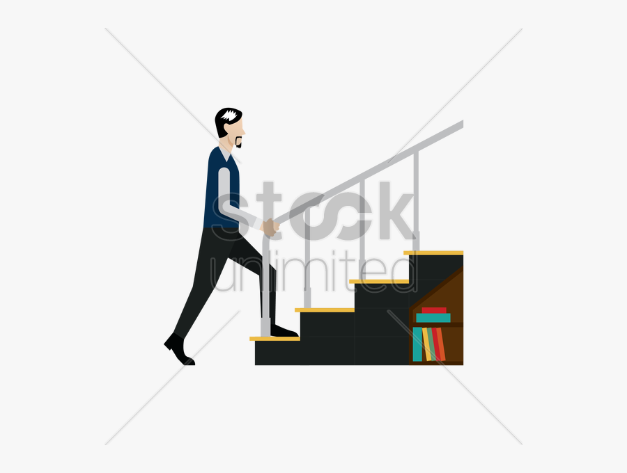 Man Walking Up A Stairs Vector Image - Sitting , Free Transparent ...