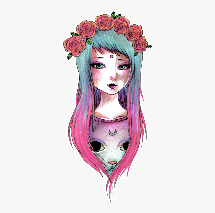 Transparent Goth Clipart - Pastel Goth Girl Drawing , Free Transparent ...