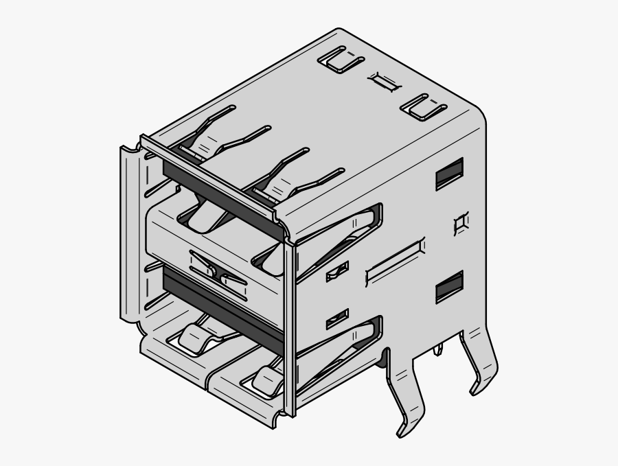 Receptacle - Double Usb Port Pinout , Free Transparent Clipart - ClipartKey