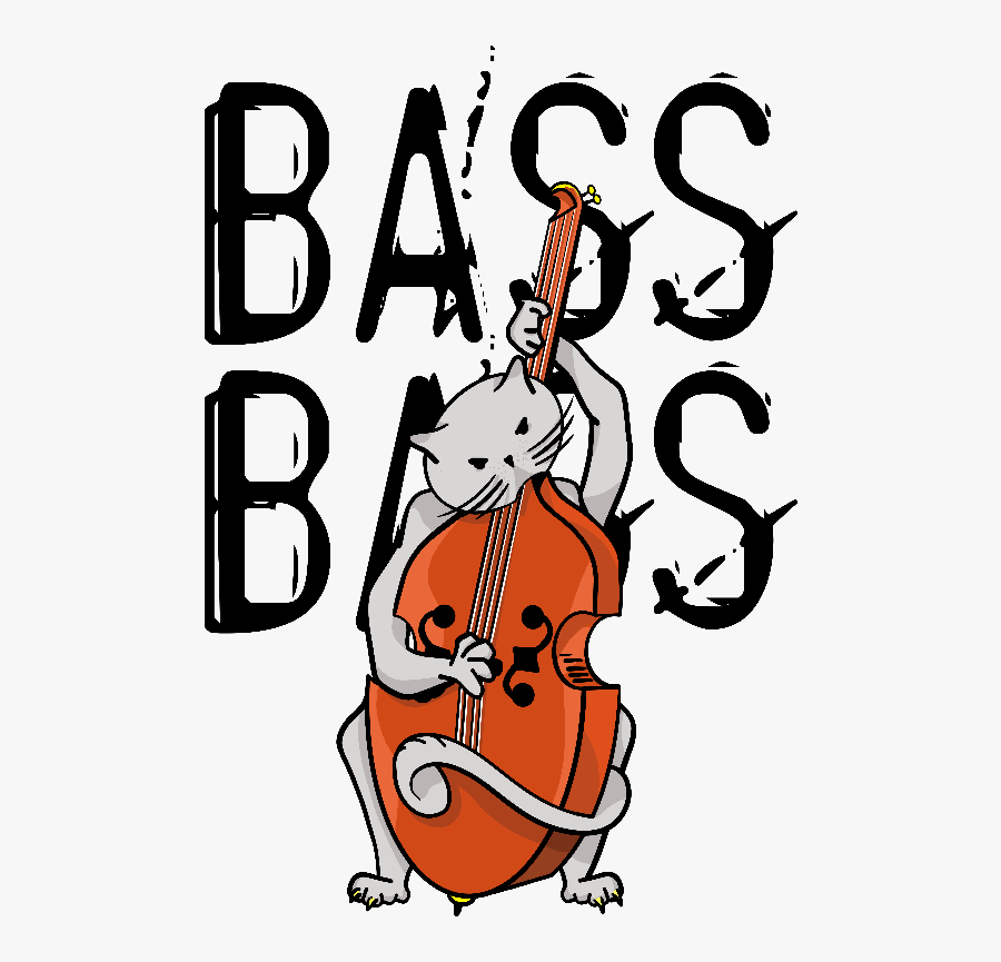 Double Bass Clipart - Cat Playing Double Bass , Free Transparent ...
