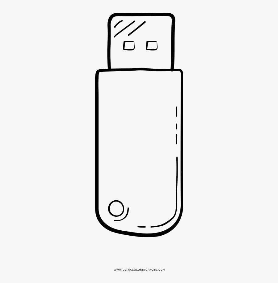Flash Drive Coloring Page - Line Art , Free Transparent Clipart ...