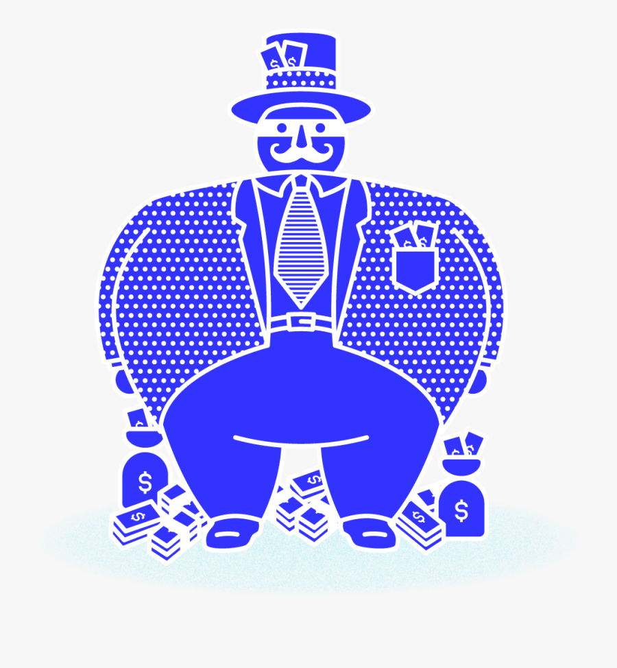 Blue Illustration - Fat Man - Illustration , Free Transparent Clipart ...