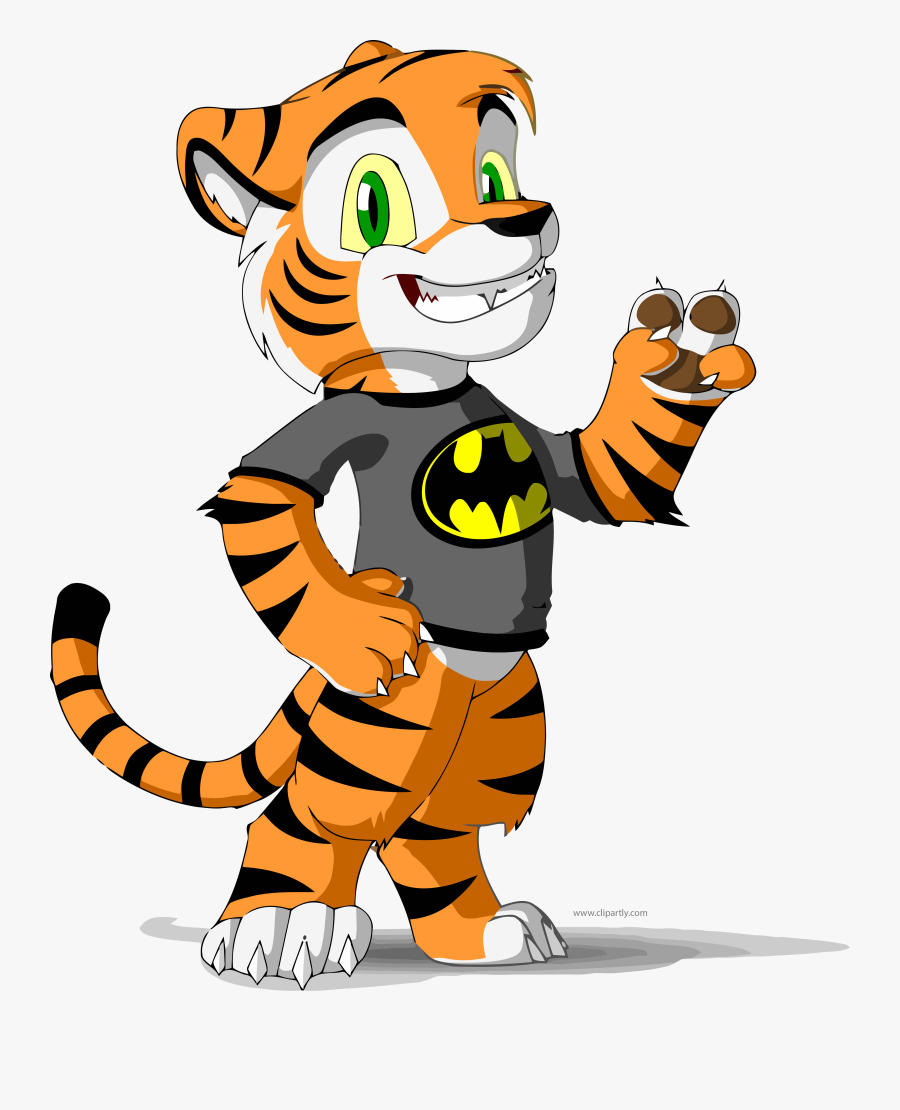 Batman Tigger Peace Clipart Png - Cartoon Tiger With Shirt , Free ...