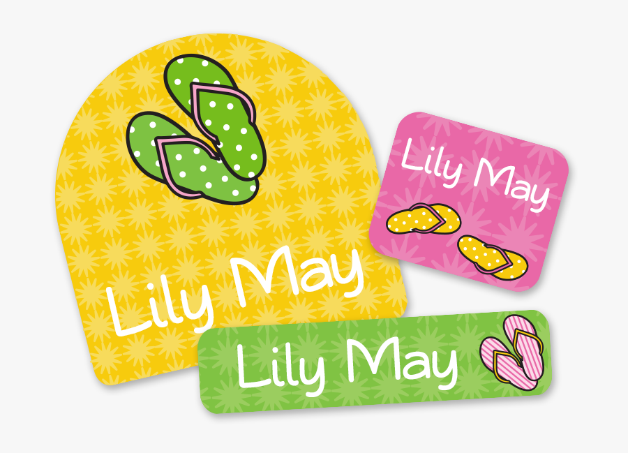 Flip Flops Labels For School Personalized Names , Free Transparent ...