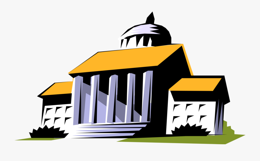 Vector Illustration Of Courthouse With Classical Architecture - Court ...