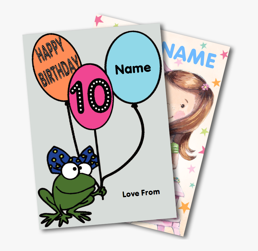 10th Birthday Cards - Cartoon , Free Transparent Clipart - ClipartKey