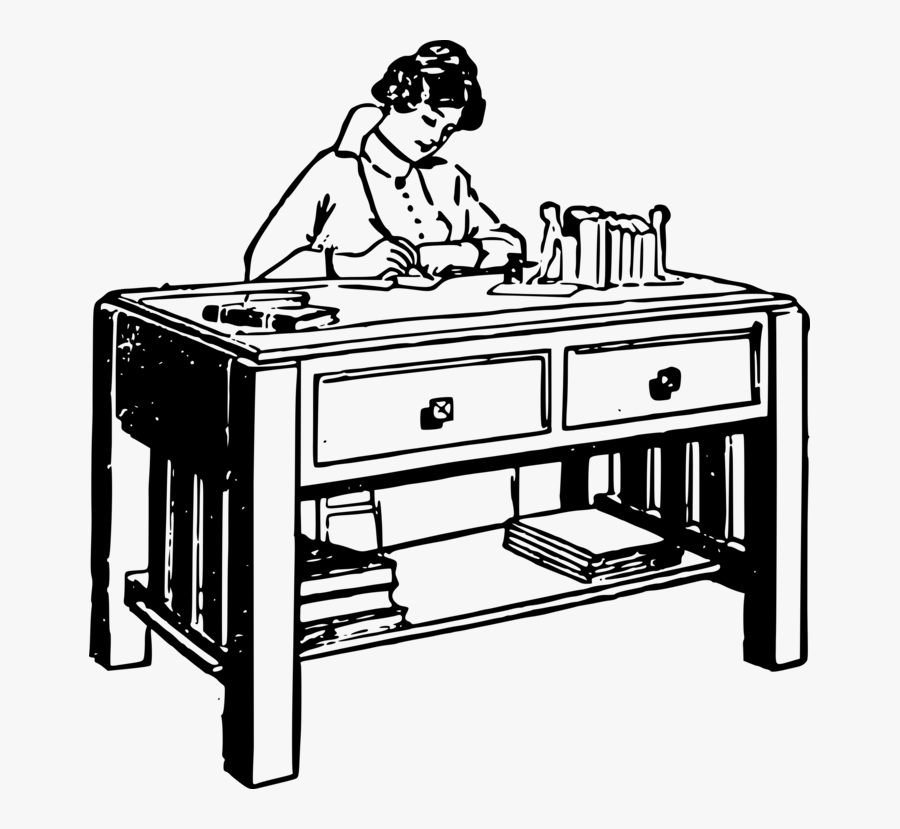 Line Art,end Table,desk - Table , Free Transparent Clipart - ClipartKey