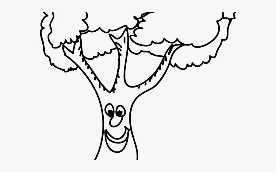 Tree Clipart Clipart Happy Tree - Tree With Face Drawing , Free ...