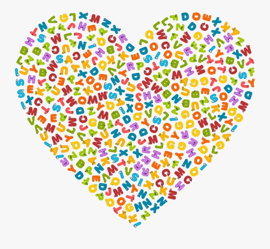 Alphabet Clipart Candy - Heart Alphabet Png Transparent , Free ...