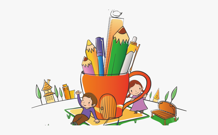 Pencil Clipart Children"s - Children And Pen Art , Free Transparent ...