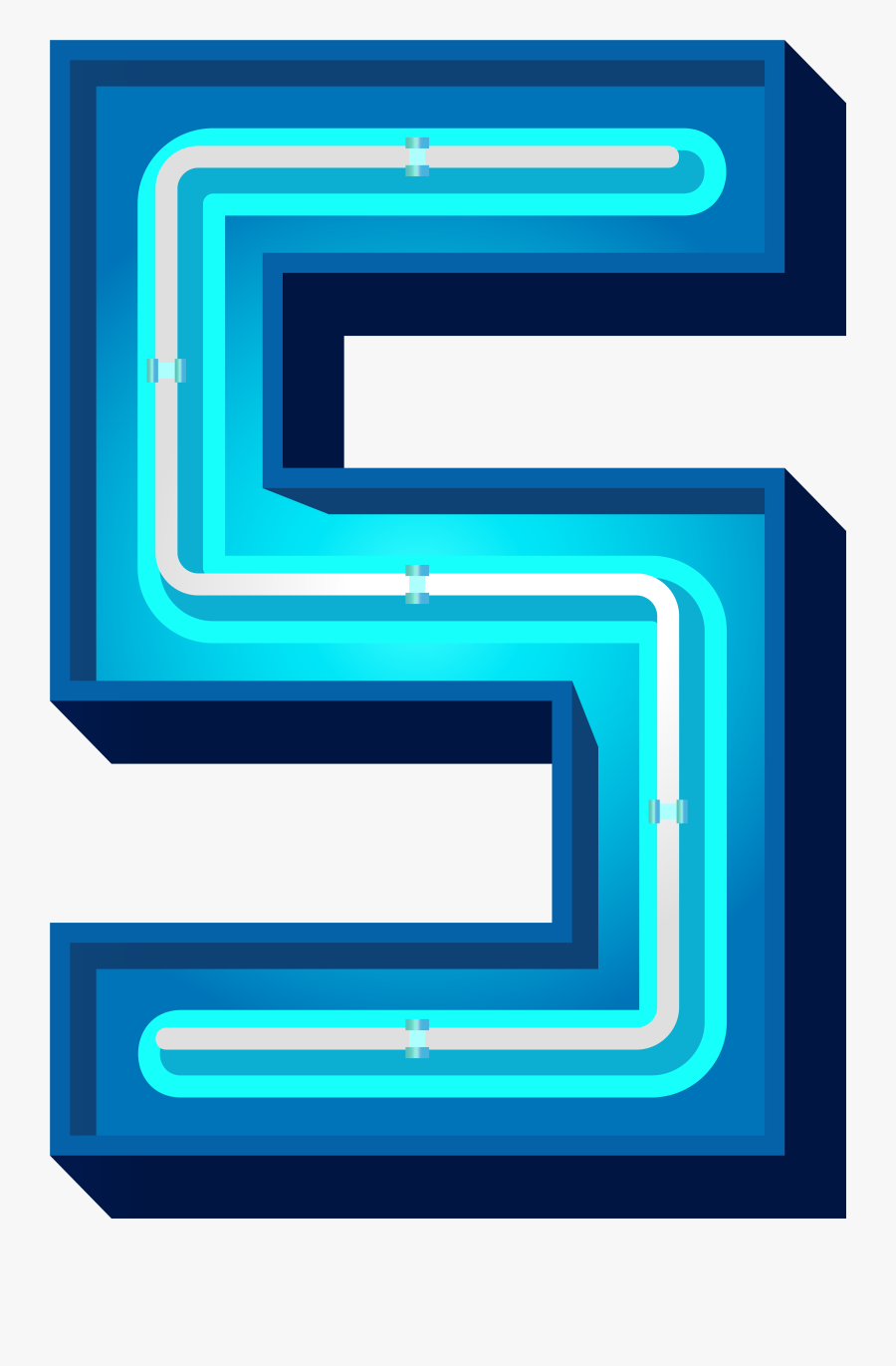 Number Five Blue Neon Png Clip Art Image - Neon Letter Png Transparent ...