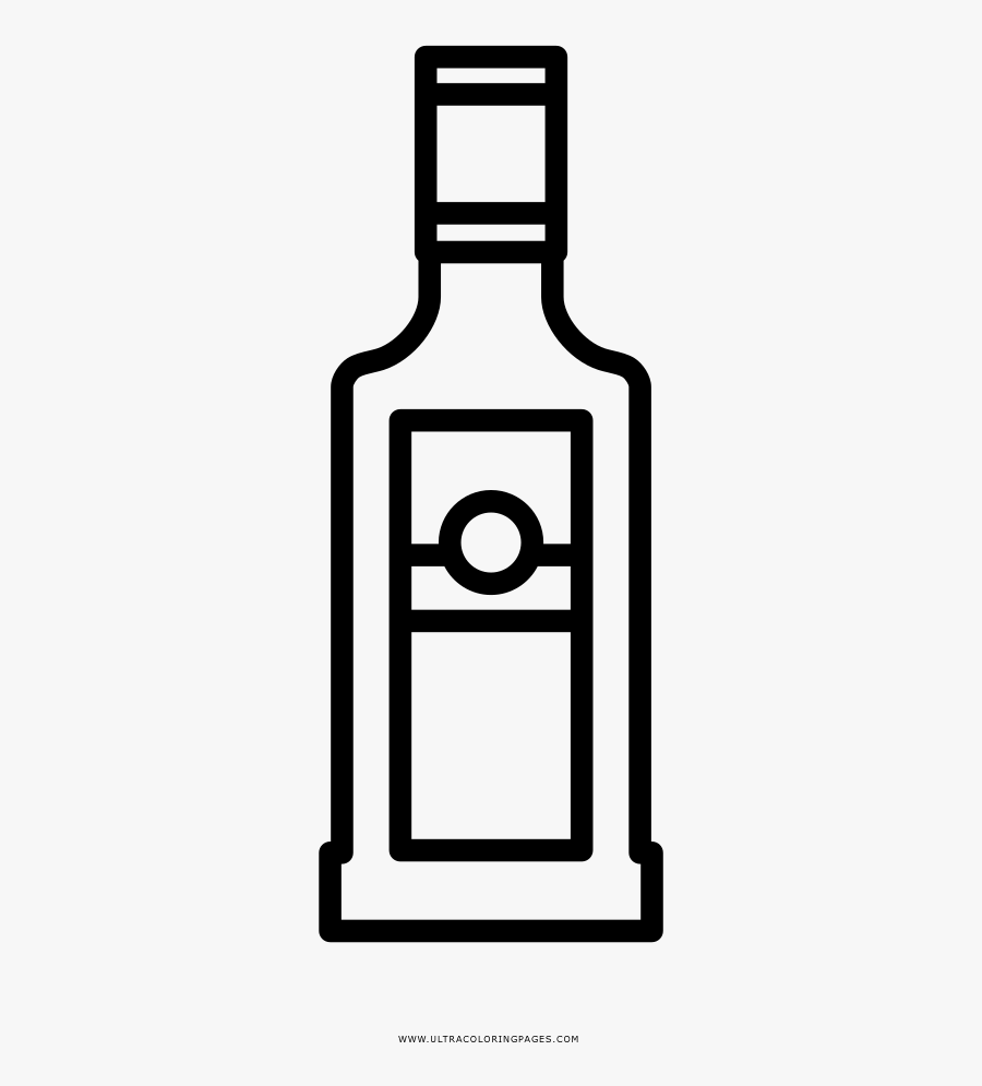 Liquor Bottle Coloring Page - Licor Para Colorear , Free Transparent ...