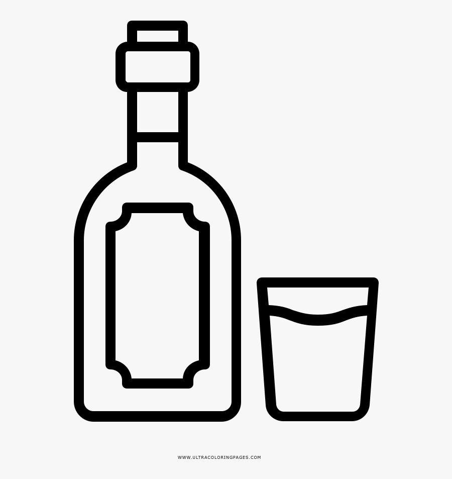 Liquor Coloring Page - Bottiglia Liquore Da Colorare , Free Transparent ...