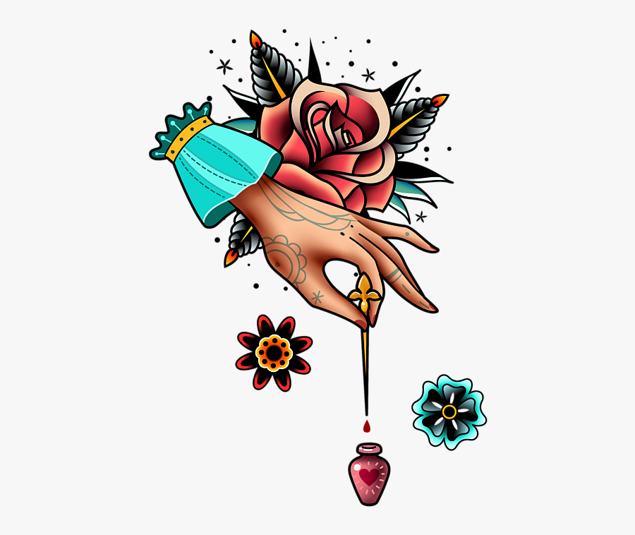 Old School Hand Tattoo Design , Free Transparent Clipart - ClipartKey