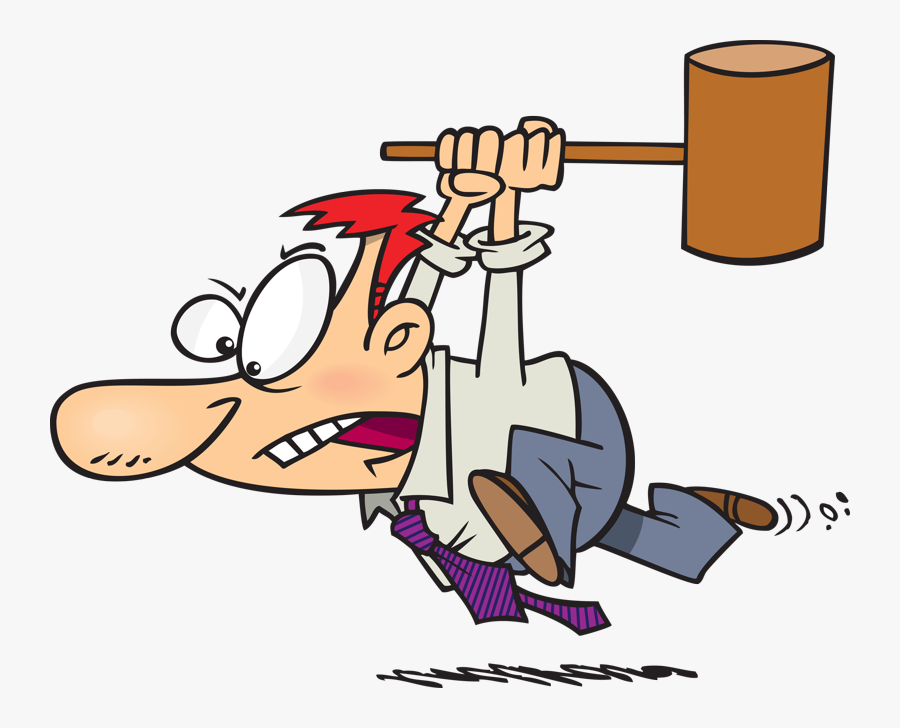 Cartoon Running With Hammer , Free Transparent Clipart - ClipartKey