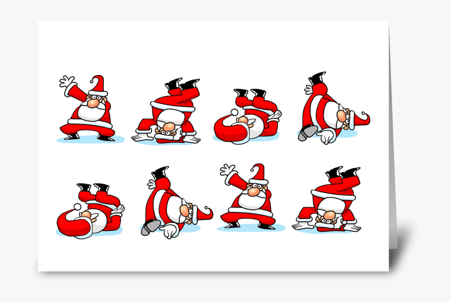 Santa Breakdances Greeting Card - Cartoon , Free Transparent Clipart ...