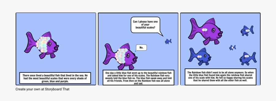 Storyboard For The Rainbow Fish , Free Transparent Clipart - ClipartKey