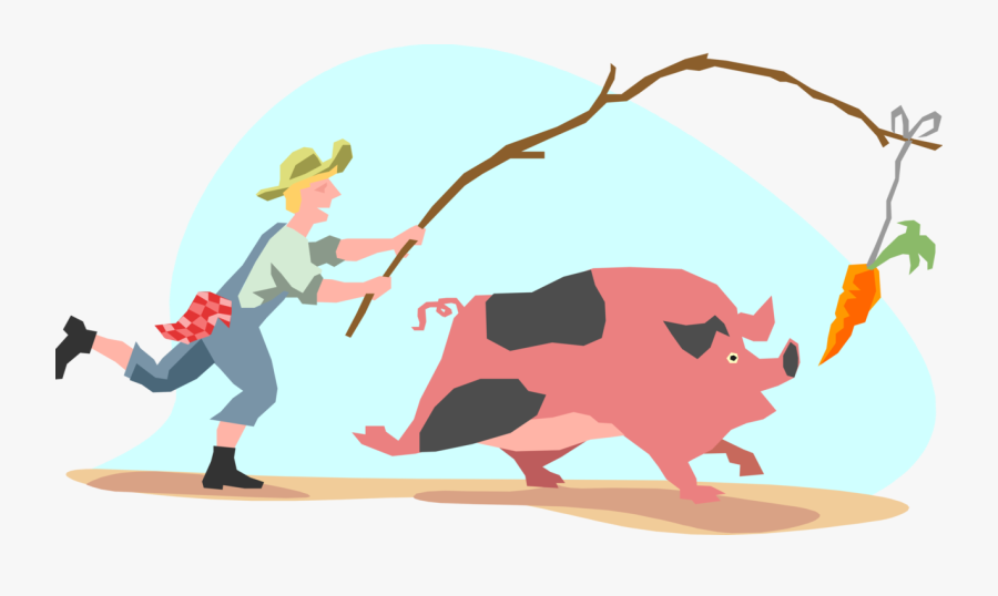 Pig Chasing Carrot On - Pig Chasing Carrot On Stick , Free Transparent ...