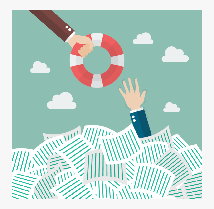 Drowning In Work , Free Transparent Clipart - ClipartKey
